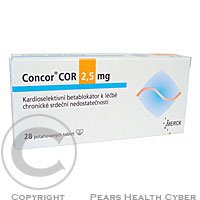 CONCOR COR 2,5 MG 28X2.5MG Potahované tablety - Lékárna.cz