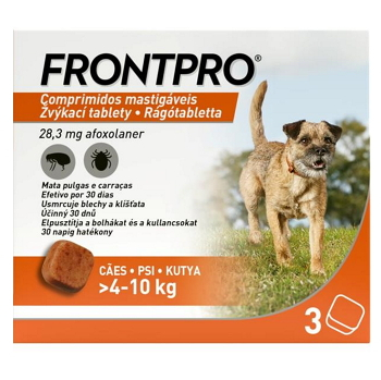 FRONTPRO 28,3 mg žvýkací tablety pro psy S (4-10 kg) 3 ks - Lékárna.cz
