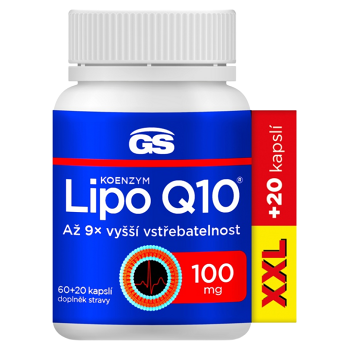 GS Koenzym Lipo Q10 100 mg XXL 60 + 20 kapslí - Lékárna.cz