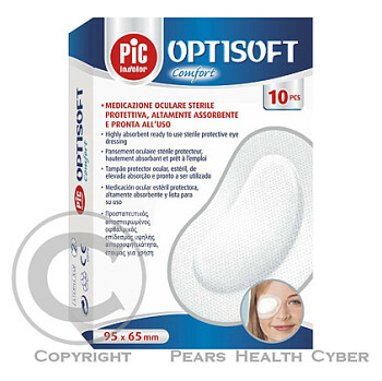 PIC Oční polštářky OPTISOFT COMFORT lepící okraj 10ks - Lékárna.cz